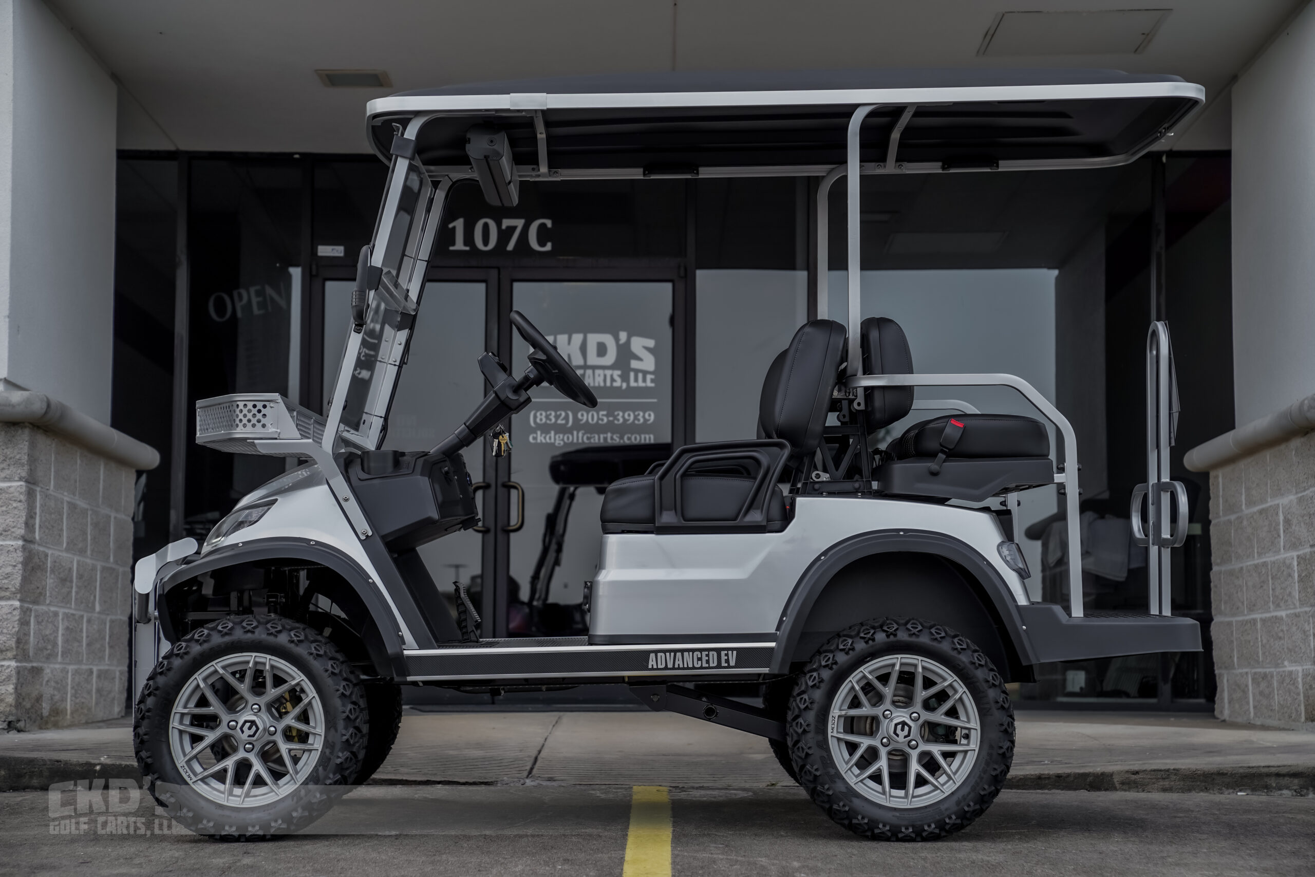 2024 Advanced EV Advent Lithium Golf Cart – Silver - CKD's Golf Carts